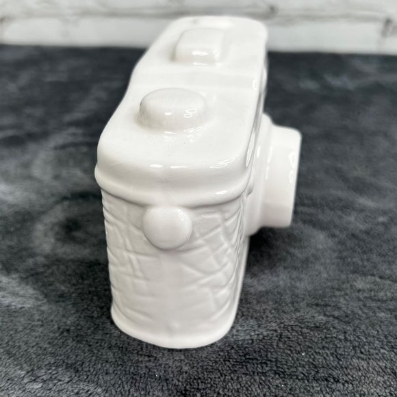 Greenbrier | Accents | Ceramic Camera Decoration Tier Tray Decor White ...